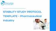 Stability Study Protocal Template Pharmaceutical Industry Stability Study Protocal Template Pharmaceutical Industry